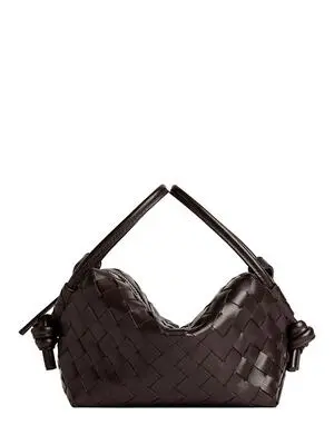 Bottega Veneta Leather Intrecciato Loop Cross-body Bag - Brown