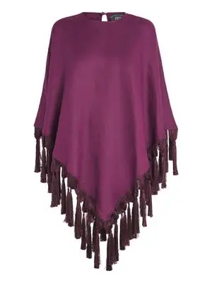 TALLER MARMO Linen Gloria Poncho - Purple
