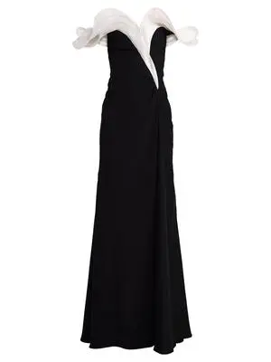GAURAV GUPTA Ruffle-detail Interlude Gown - Black