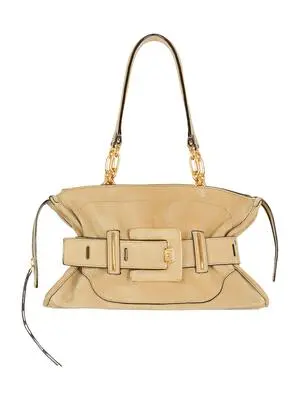 Balmain Small Suede Anthem Shoulder Bag - Beige