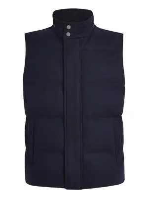 Canali Cashmere Puffer Gilet - Navy