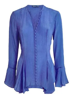 Polo Ralph Lauren Crinkled Blouse - Blue