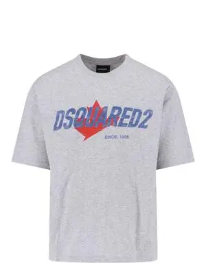 Dsquared2 Maple Leaf" Logo T-shirt - Gray
