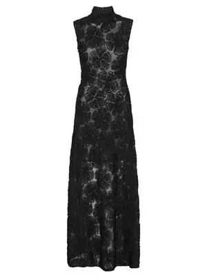 ROTATE BY BIRGER CHRISTENSEN Floral Mesh Maxi Dress - Black