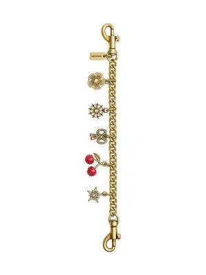 COACH® Crystal Motif Chain Bag Charm - Brass/multi