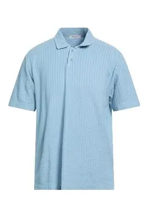 WOOL & CO Polo Shirt Light Size Cotton - Blue