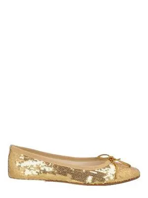 DIVINE FOLLIE Ballet Flats With Sequins - Gold