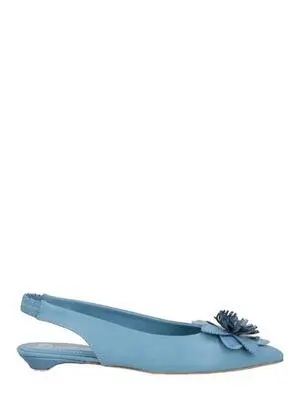 DIVINE FOLLIE Slingback Leather Ballet Flats - Blue