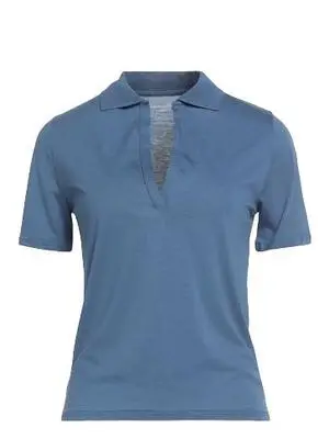 Majestic Filatures Polo Shirt In Lyocell And Organic Cotton - Blue