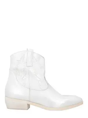DIVINE FOLLIE Ankle Boots In Leather - White
