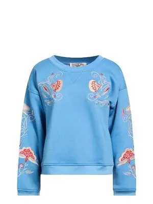 CONNOR & BLAKE Cotton Fleece Sweatshirt With Appliqués - Blue