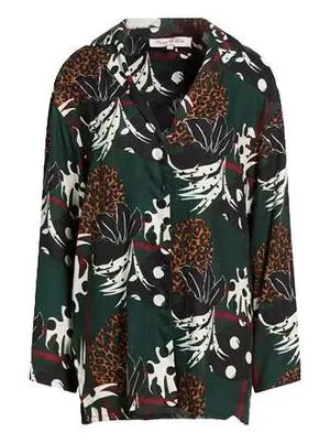 CONNOR & BLAKE Oversized Floral-print Twill Shirt - Green