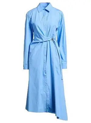 MSGM Cotton Poplin Midi Shirt Dress - Blue