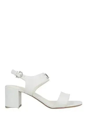 FERRAGAMO Cayla 55 Leather Sandals - White