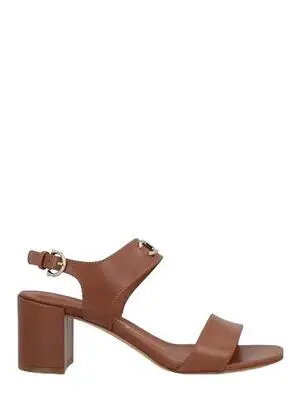 FERRAGAMO Cayla 55 Leather Slingback Sandals - Brown