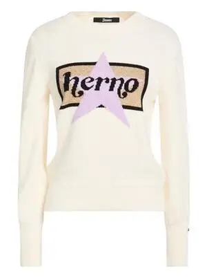 Herno Sweater In Ivory Wool Blend - White