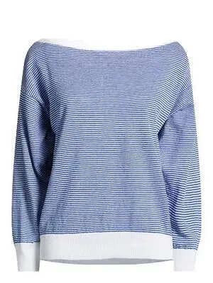 DANIELE FIESOLI Striped Linen And Cotton Sweater - Blue