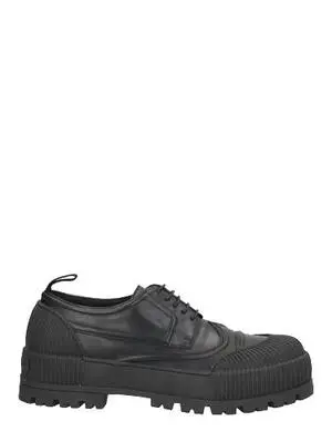 Emporio Armani Lace-up Calfskin Shoes - Black
