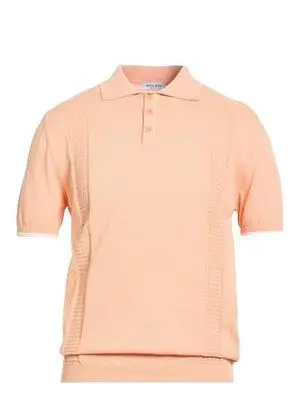 WOOL & CO Cotton Buttoned Polo Sweater - Orange