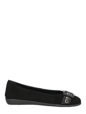 The Flexx Ballet Flats With Buckle Appliqu - Black