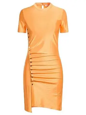 Rabanne Mini Bodycon Pleated Dress - Orange