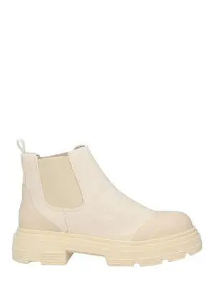 BALDININI Ankle Boots In Leather And Textile Fibers - White