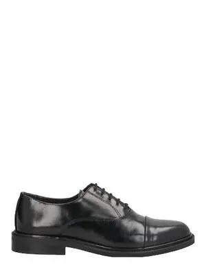 BALDININI Lace-up Glossed-leather Oxford Shoes - Black