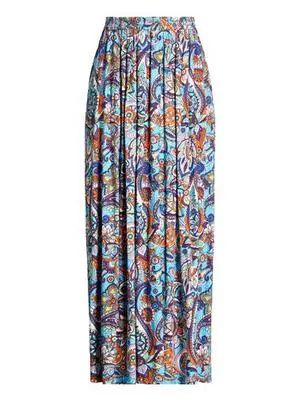 CONNOR & BLAKE Paisley-print Pleated Viscose Maxi Skirt - Azure