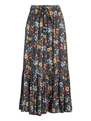 CONNOR & BLAKE Maxi Flared Twill Skirt - Blue
