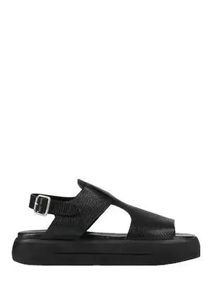 Moma Leather Flatform Sandals - Black