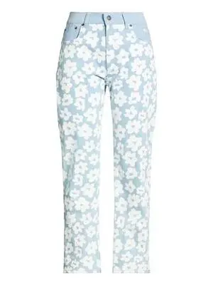 MSGM Tapered Floral-print Jeans - Blue