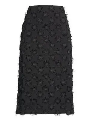 MSGM Appliqued Midi Skirt - Black