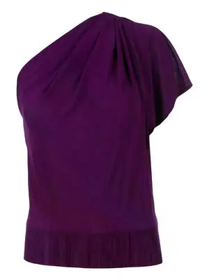 Giambattista Valli Asymmetric Shoulder Top - Purple