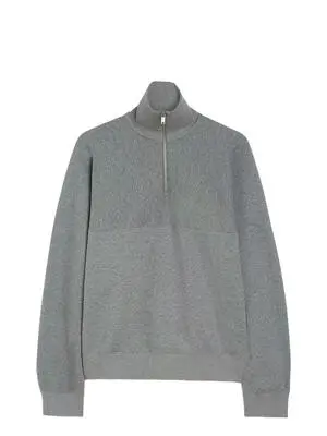 JIL SANDER High-neck Zip-up Sweatshirt - Grey