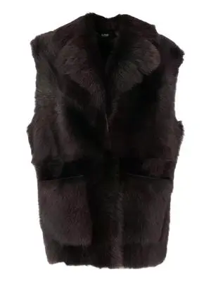 LA ROSE Sleeveless Gilet With Pockets - Brown