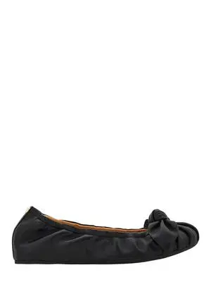 FERRAGAMO Bow Embellished Ballet Flat - Black