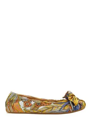 FERRAGAMO Bow Embellished Ballet Flat - Multicolor