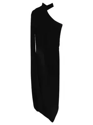 Alexander Wang Asymmetric Draped Midi Dress - Black
