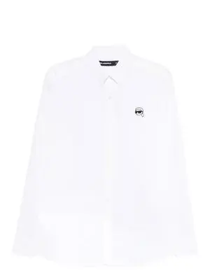 Karl Lagerfeld Buttoned Logo-detail Shirt - White