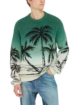 Alanui Wave Bloom Sweater - Green