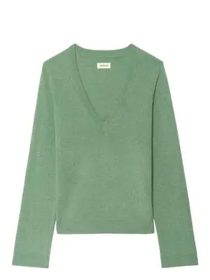 Zadig&Voltaire V-neck Sweater With Patch Details - Green