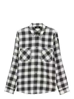 Amiri Bones-appliqué Plaid Shirt - Black