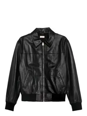 FURSAC Leather Shirt Jacket - Black