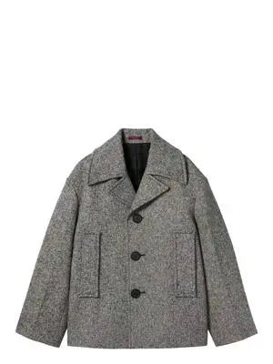 Gucci Textured Caban Coat - Grey