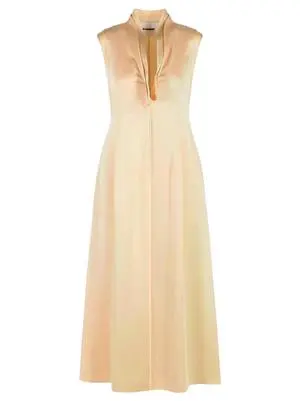 JIL SANDER Deep-neckline A-line Dress - Neutrals