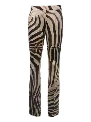 Giambattista Valli Zebra Print Flared Trousers - Brown