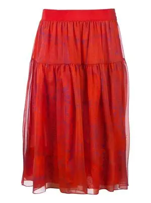 Giambattista Valli Double-layer Silk Skirt - Red
