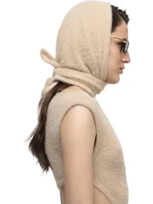 Arakii Knitted Head Scarf - Beige