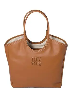 Miu Miu Ivy Leather Bag - Cognac