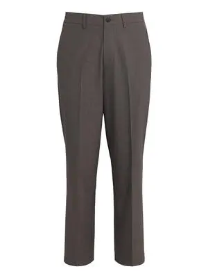 WAX LONDON Micro Puppytooth Check Bayham Trousers - Brown